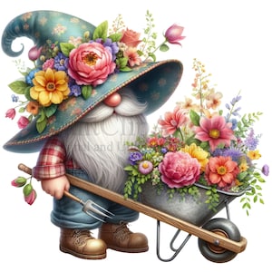 Spring Gnomes Clipart, 10 High Quality Pngs, Nursery Art, Digital ...