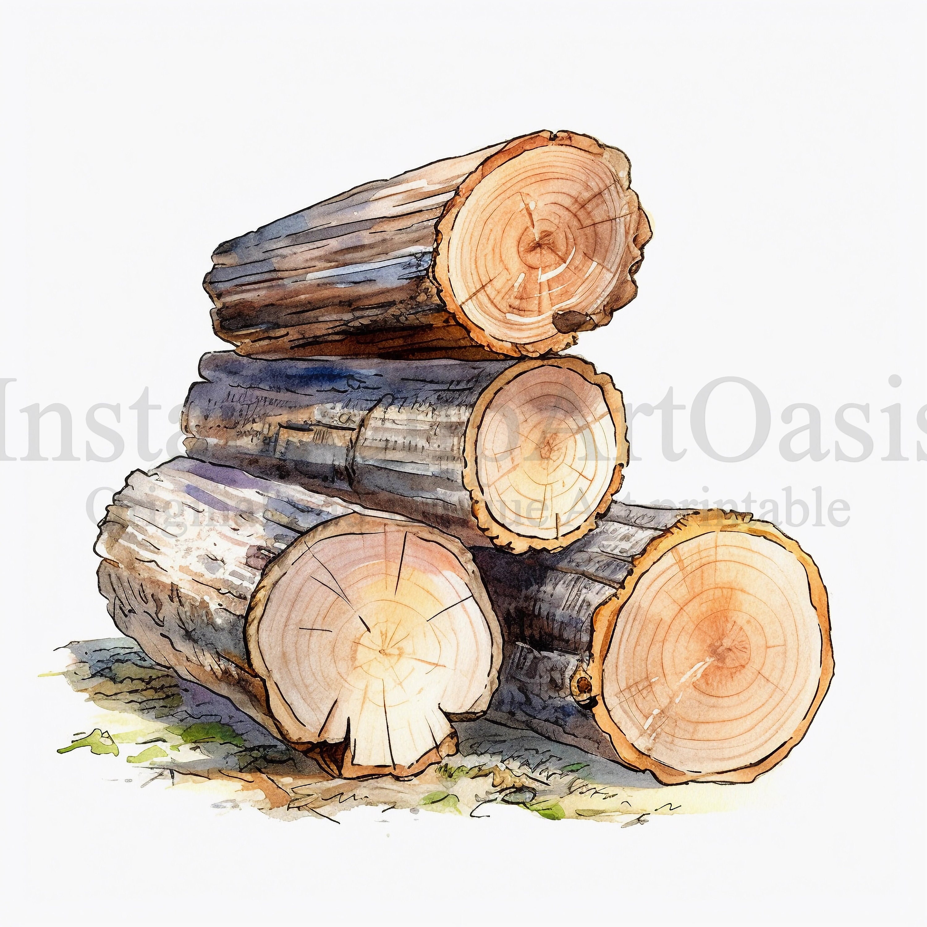 Chopped Wood Clipart, 10 High Quality Jpgs, Art, Instant Digital ...