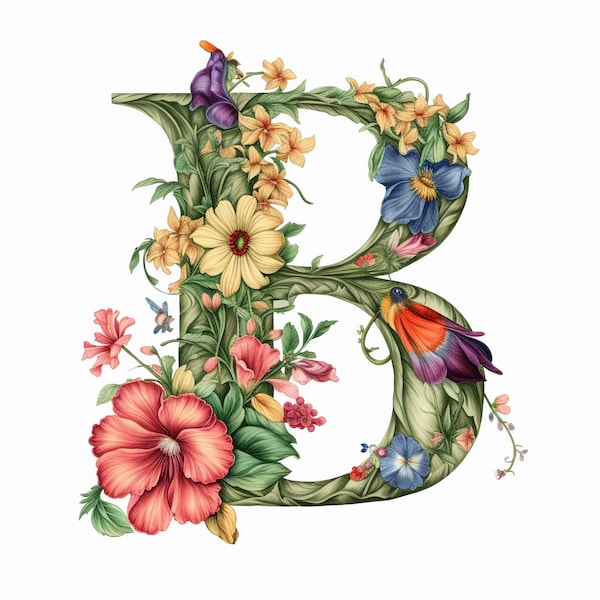 Watercolor B Letter - Etsy