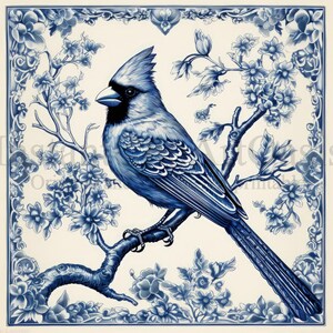 Blue Delft Birds Clipart - 10 High Quality Jpgs, Dutch Tile, Vintage ...