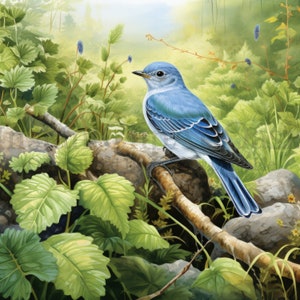 Spring Blue Bird Clipart, 10 High Quality Jpgs, Nursery Art, Instant ...