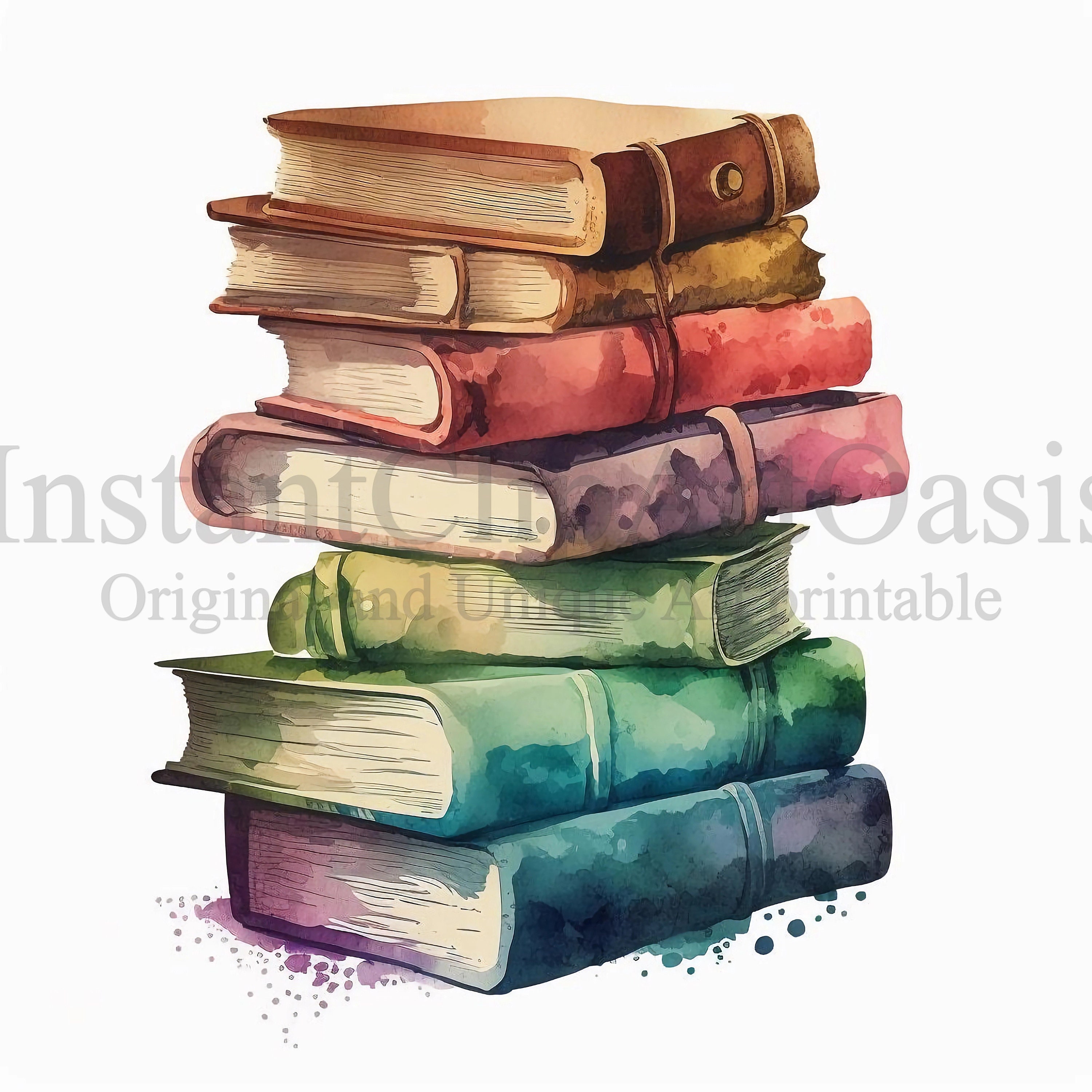 Stack Of Books Drawing Color