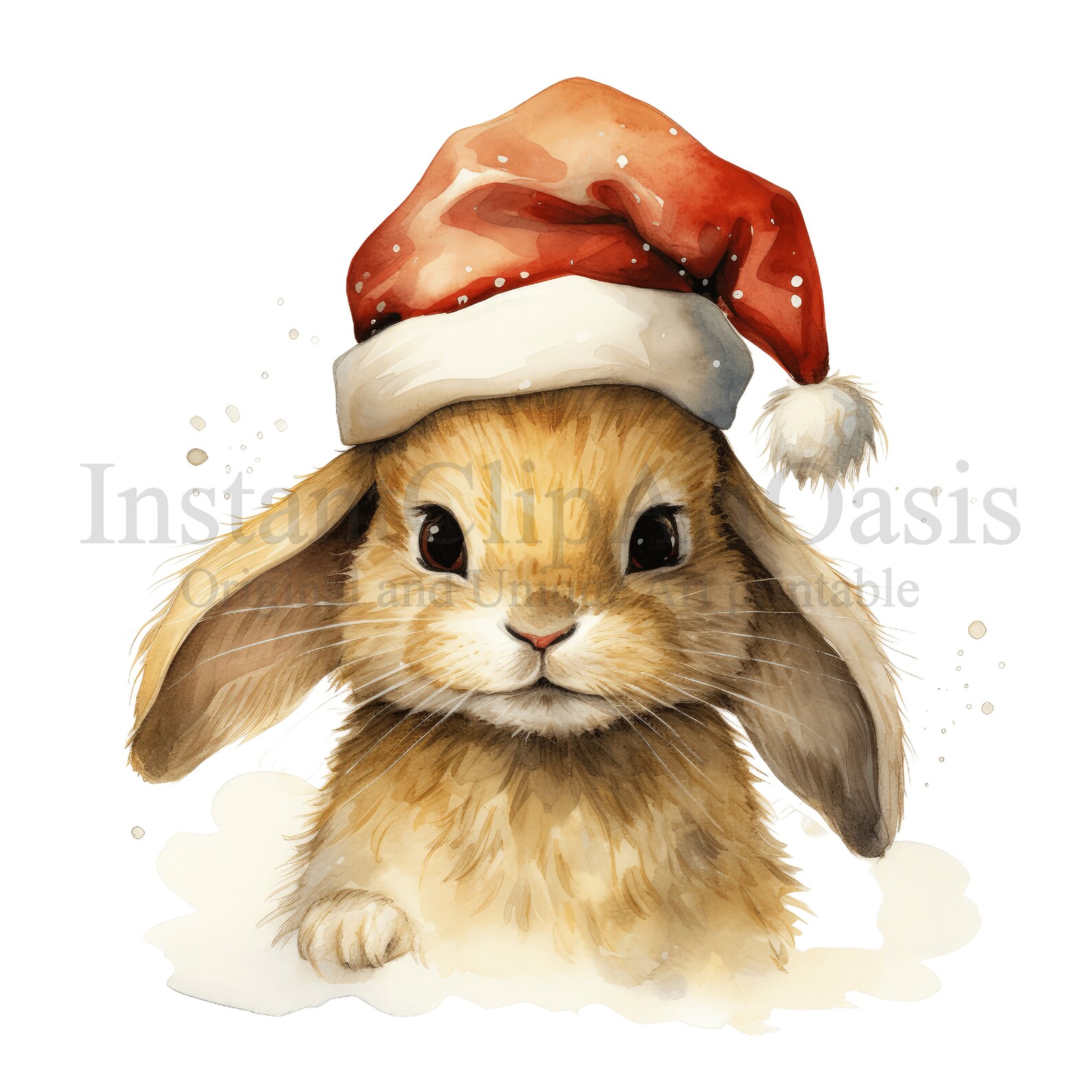 Christmas Bunny Clipart, 10 High Quality Pngs, Christmas Clipart, Card ...