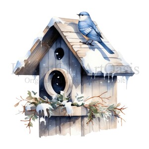 Winter Birdhouse Clipart, 10 High Quality Pngs, Instant Digital ...