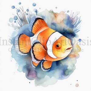 Clownfish Clipart, 10 High Quality Jpgs, Nursery Art, Digital Download ...