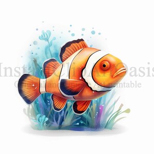 Clownfish Clipart, 10 High Quality Jpgs, Nursery Art, Digital Download ...