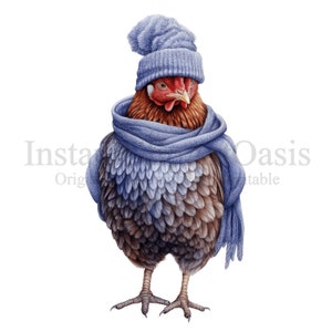 Chicken With Wooly Hat Clipart, 10 High Quality Pngs, Nursery Art ...
