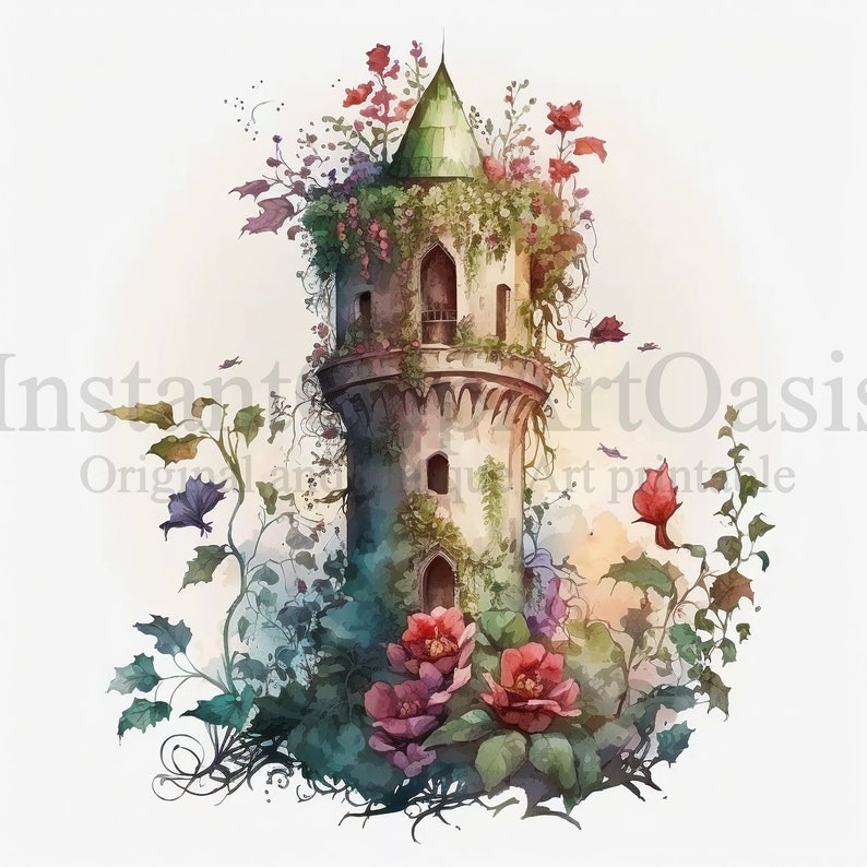 Fairy Towers Clipart, 10 High Quality Jpgs, Nursery Art, Digital ...