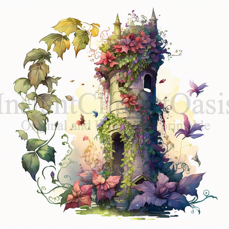 Fairy Towers Clipart, 10 High Quality Jpgs, Nursery Art, Digital ...