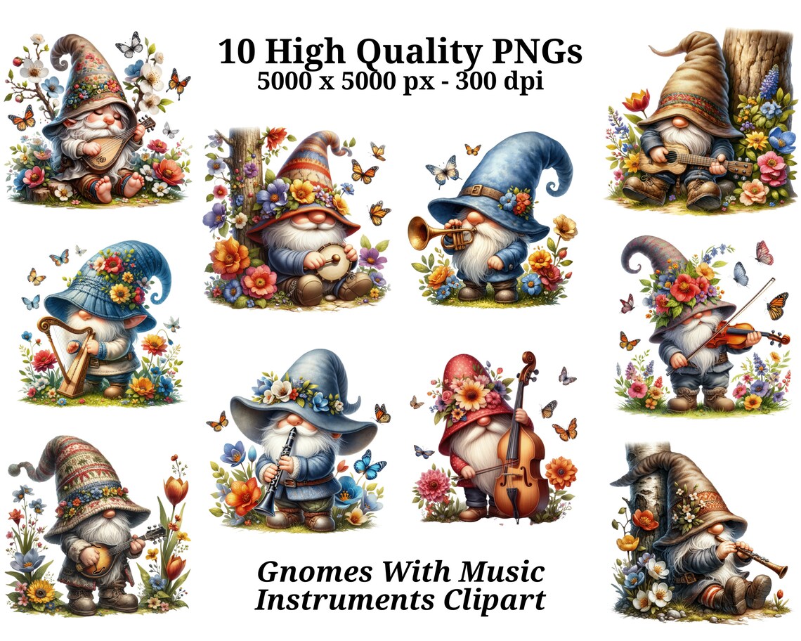 Gnomes Clipart Big Bundle, 80 High Quality Pngs, Nursery Art, Digital ...
