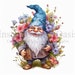 Gnome and Flowers Clipart, 10 High Quality Jpgs, Nursery Art, Digital ...