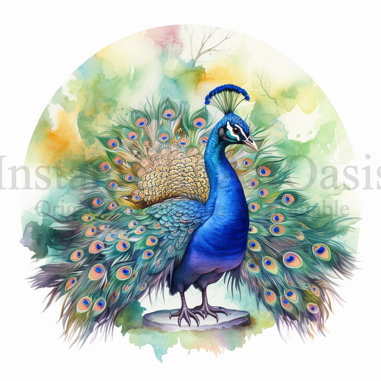 Peacock Clipart, 10 High Quality Jpgs, Nursery Art, Digital Download ...