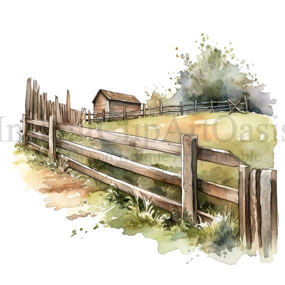 Farm Fence Drawing