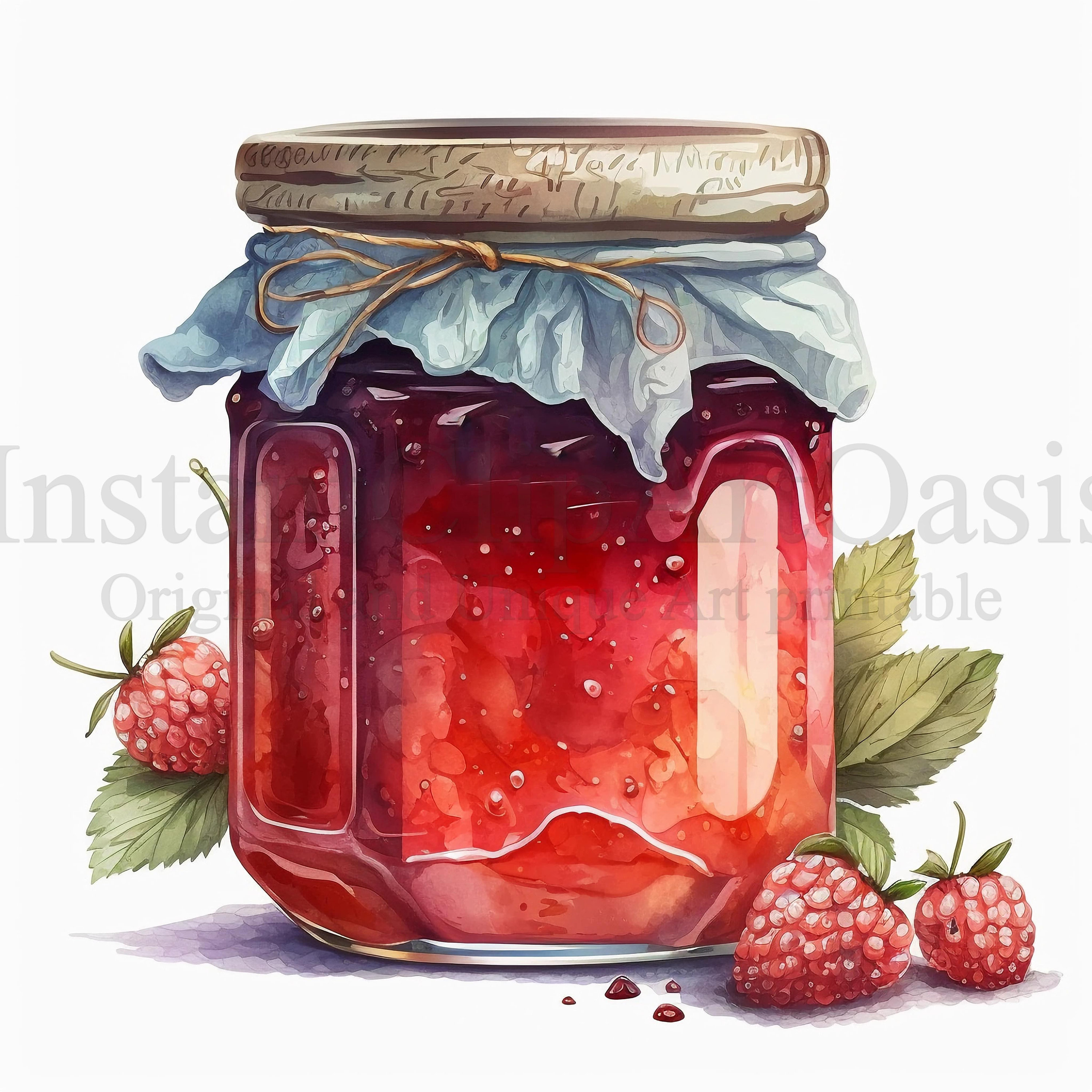 Strawberry Jam Jar Drawing