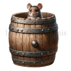 Rustic Wooden Barrels Clipart, 10 High Quality Pngs, Digital Download ...
