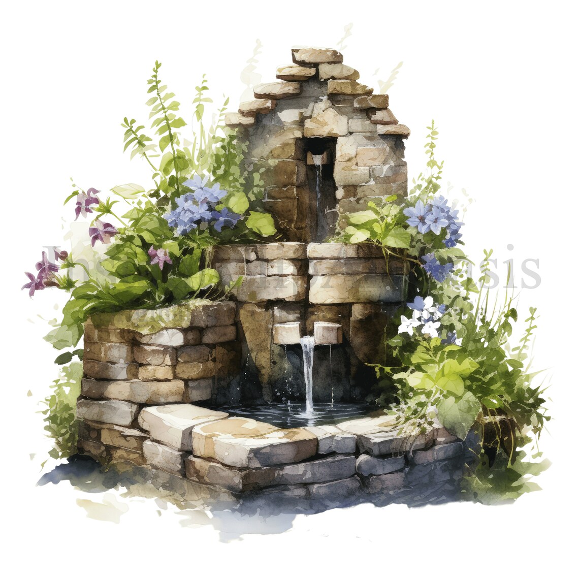 Antique Fountains Clipart - 10 High Quality Pngs, Nursery Art, Digital ...