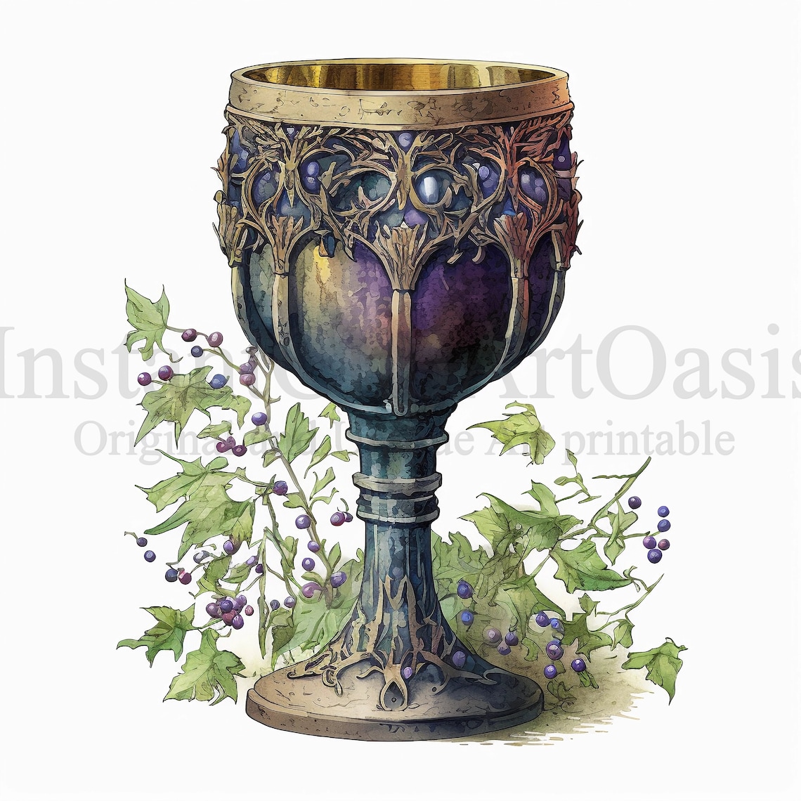 Goblet Clipart, 10 High Quality Jpgs, Nursery Art, Instant Digital ...