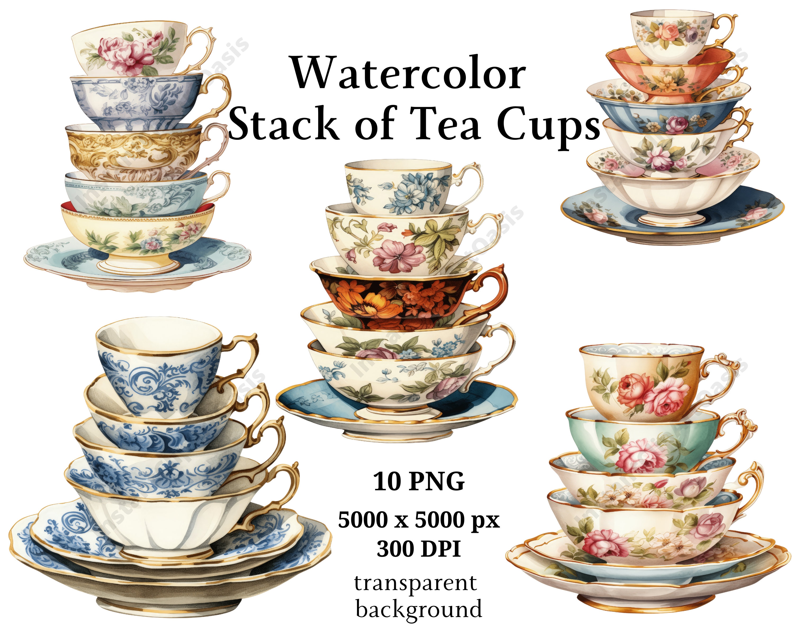 Stacked Tea Cup Clip Art