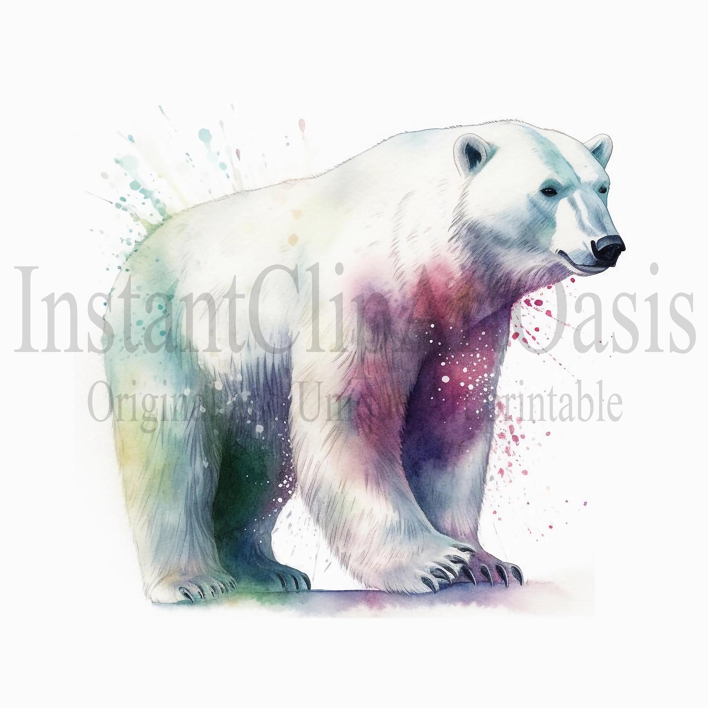 Colorful Polar Bear Clipart, 10 High Quality Jpgs, Card Making, Clip ...