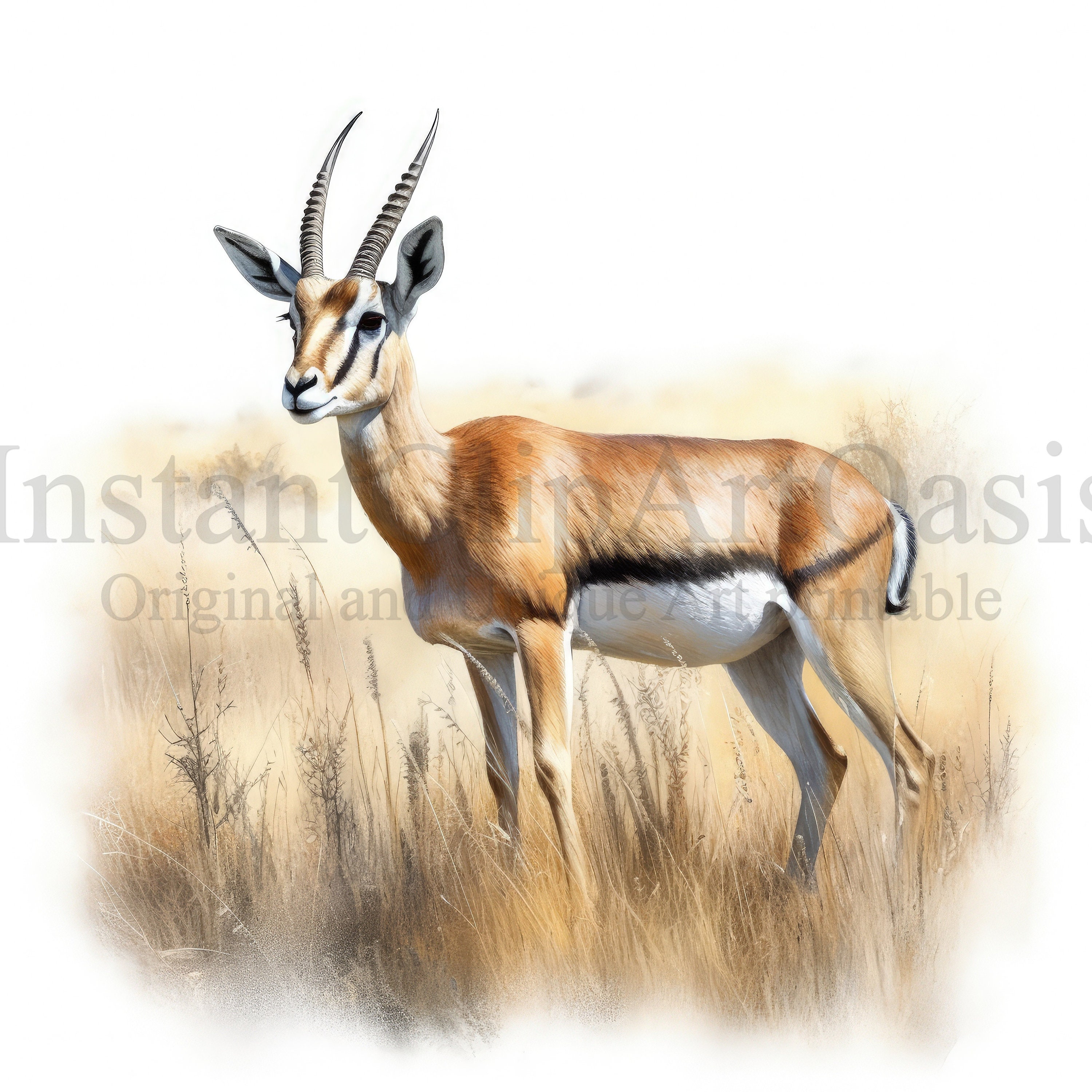 Thomson Gazelle Clipart, 7 High Quality Jpgs, Instant Digital Download ...