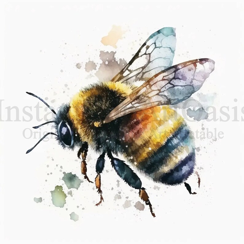 Bumblebee Clipart 7 High Quality Jpgs Nursery Art Card - Etsy