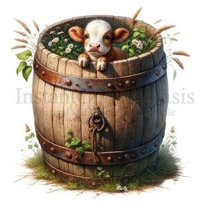 Rustic Wooden Barrels Clipart, 10 High Quality Pngs, Digital Download ...