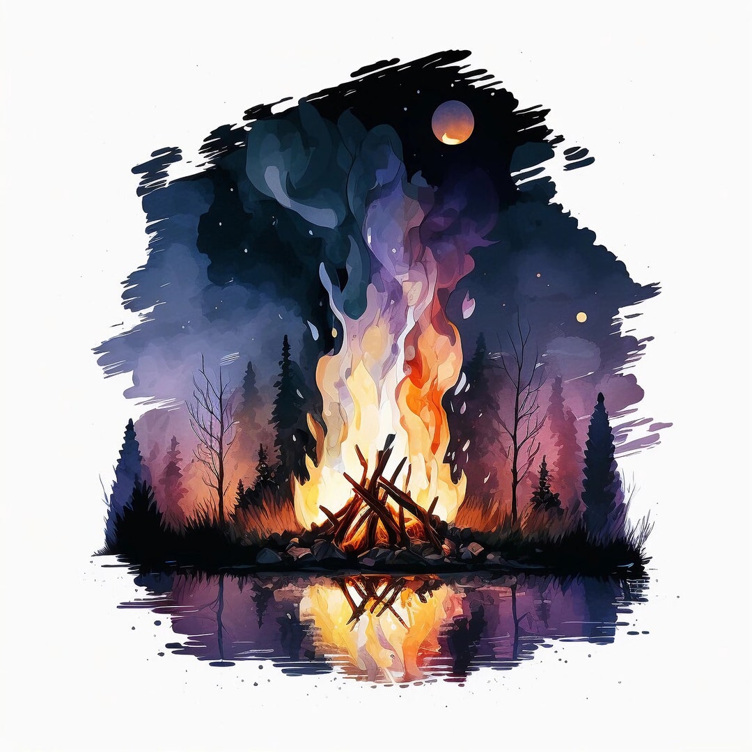 Bonfire Clipart, 10 High Quality Jpgs, Nursery Art, Instant Digital ...