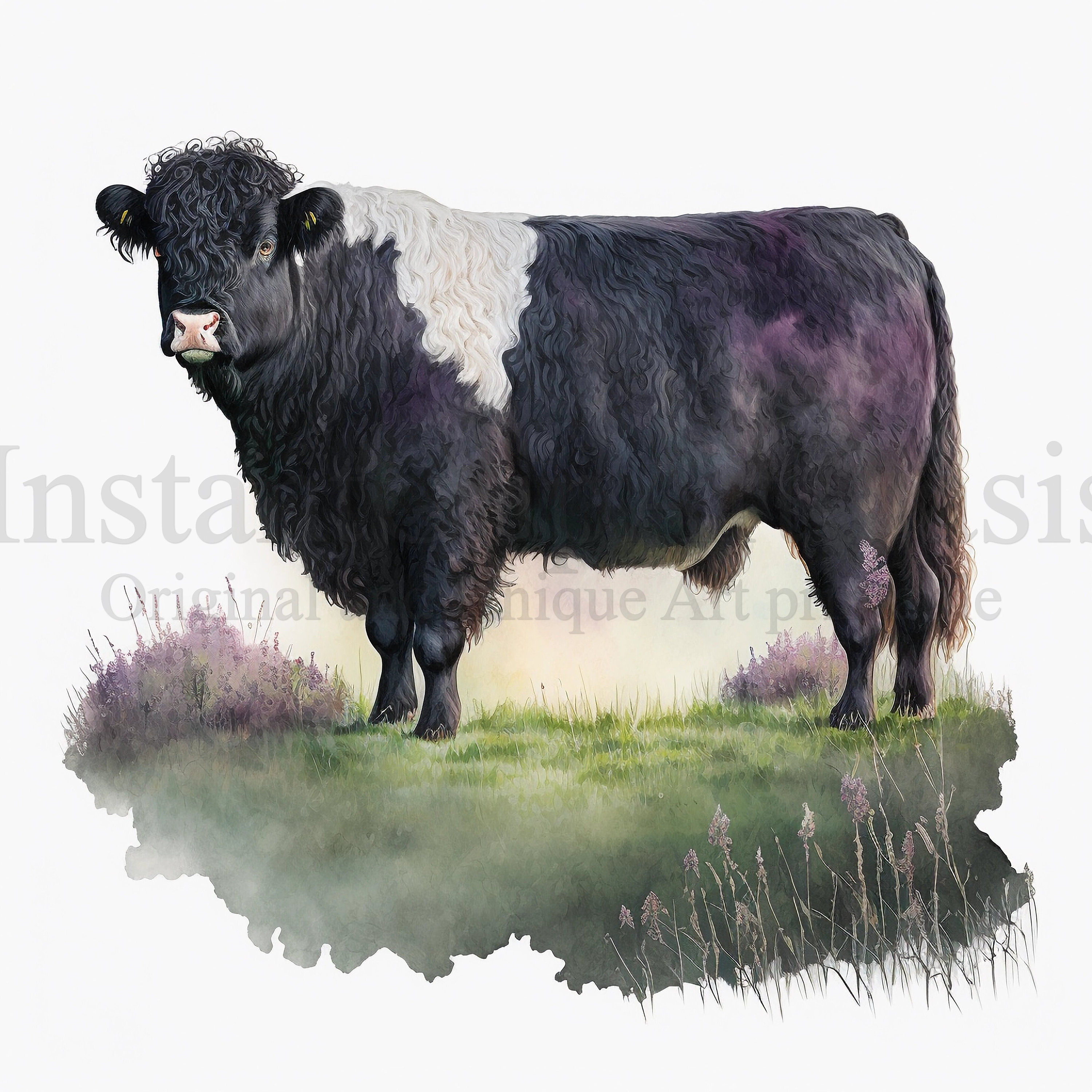 Belted Galloway Clipart, 10 High Quality Jpgs, Digital Download, Card ...