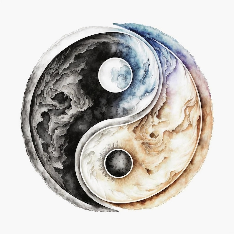 Yin Yang Clipart, 10 High Quality Jpgs, Yin Yang Art, Instant Digital ...