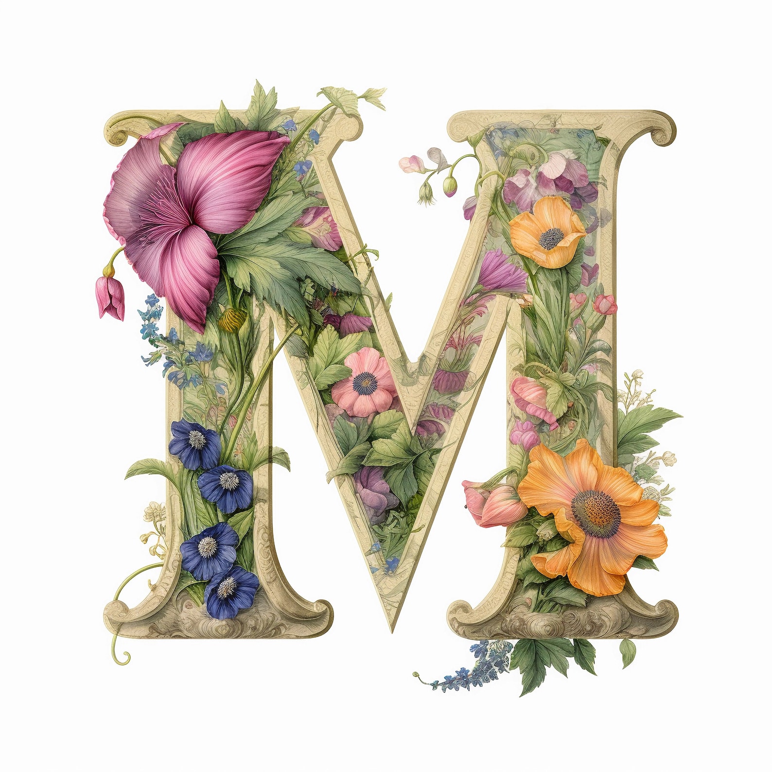 Letter M Clipart, 10 High Quality Jpgs, Nursery Art, Instant Digital ...