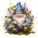 Gnome and Flowers Clipart, 10 High Quality Jpgs, Nursery Art, Digital ...