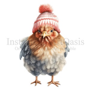 Chicken With Wooly Hat Clipart, 10 High Quality Pngs, Nursery Art ...