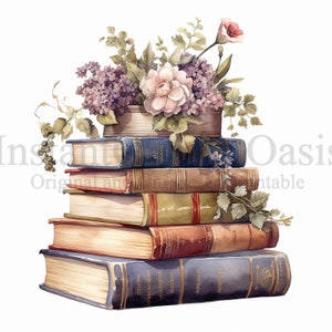 Vintage Books Clipart, 10 High Quality Jpgs, Nursery Art, Instant ...