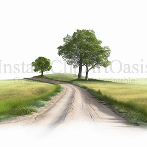 Country Lanes Clipart, 10 High Quality Jpgs, Watercolor Art, Digital ...