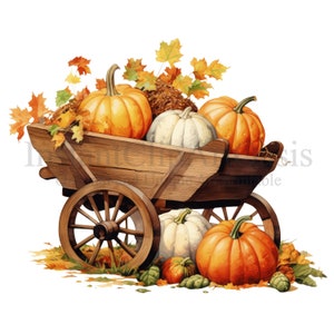 Wheelbarrow & Pumpkins Clipart, 10 High Quality Pngs Halloween Clipart ...