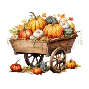 Wheelbarrow & Pumpkins Clipart, 10 High Quality Pngs Halloween Clipart ...