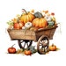 Wheelbarrow & Pumpkins Clipart 10 High Quality Pngs Halloween - Etsy