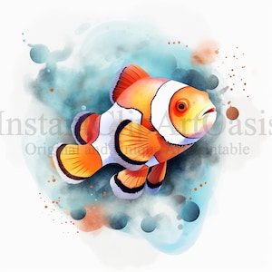 Clownfish Clipart, 10 High Quality Jpgs, Nursery Art, Digital Download ...