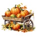 Wheelbarrow & Pumpkins Clipart 10 High Quality Pngs Halloween - Etsy