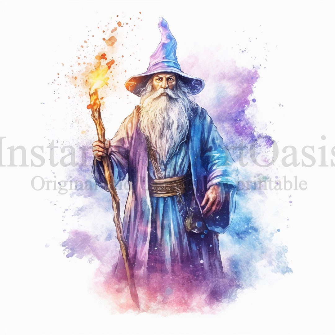 Magic Wizard Clipart, 10 High Quality Jpgs, Nursery Art, Digital ...