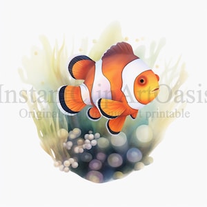 Clownfish Clipart, 10 High Quality Jpgs, Nursery Art, Digital Download ...