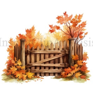 Autumn Fences Clipart, 10 High Quality Jpgs, Nursery Art, Instant ...