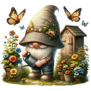 Garden Gnomes Clipart, 11 High Quality Pngs, Nursery Art, Digital ...