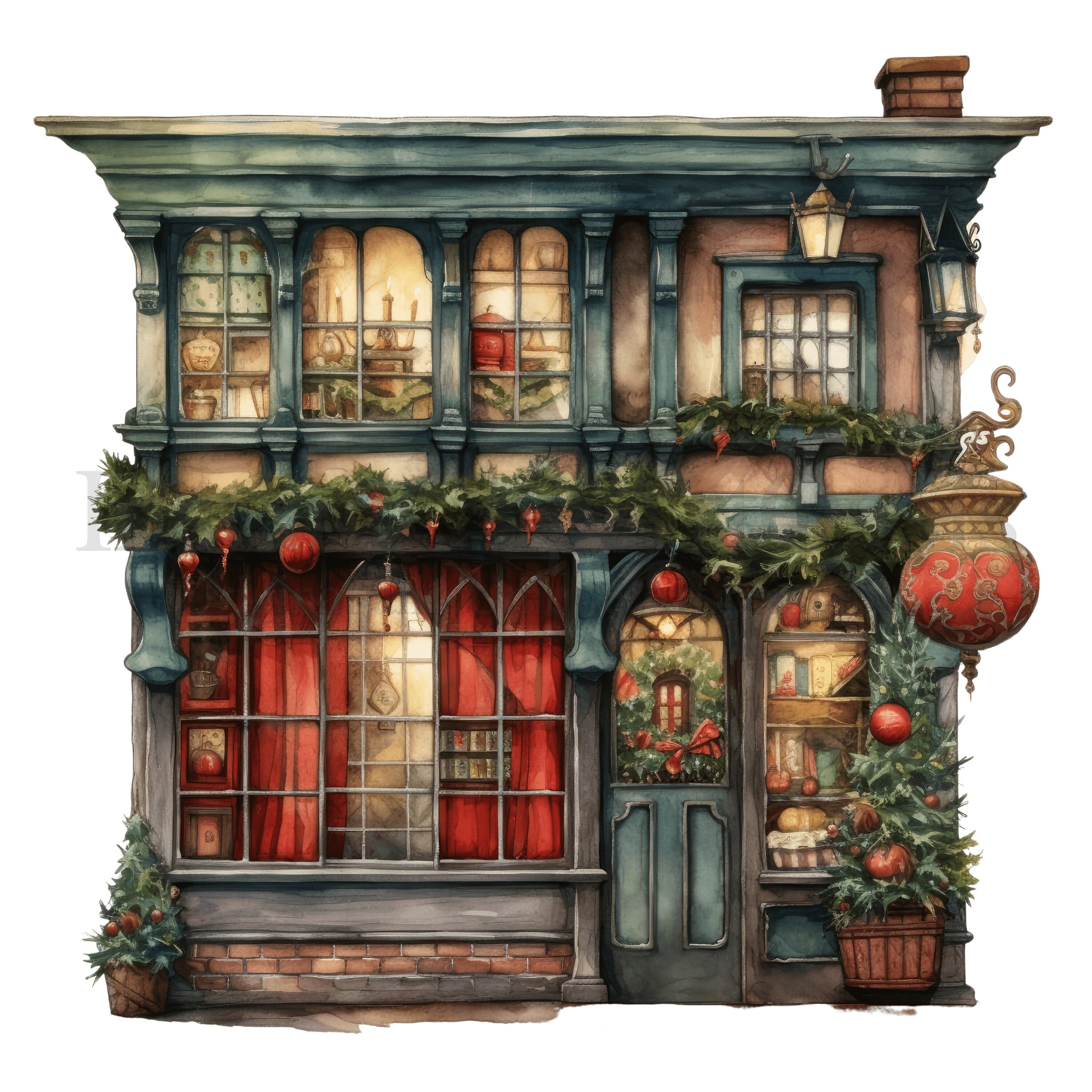 Christmas Storefront Clipart - 10 High Quality Pngs, Christmas Clipart ...