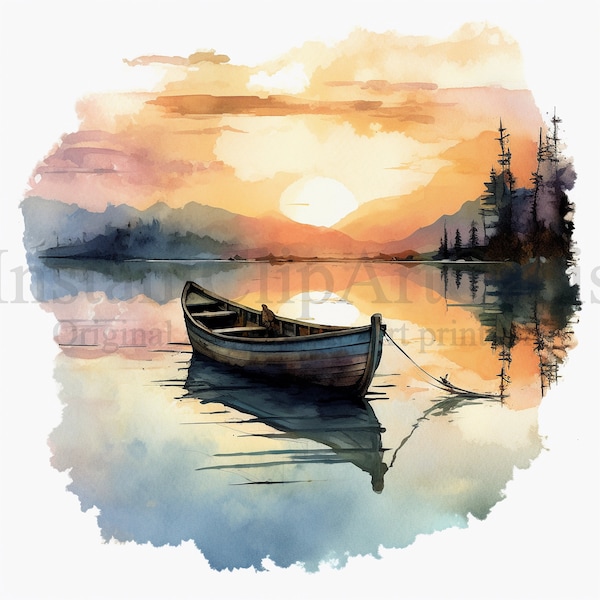Boat Watercolor - Etsy