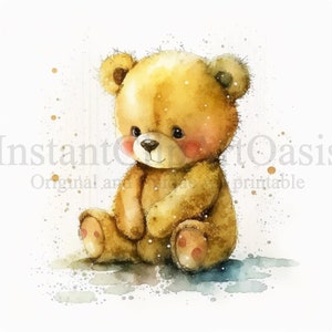 Yellow Teddy Bear Clipart, 10 High Quality Jpgs, Nursery Art, Digital ...