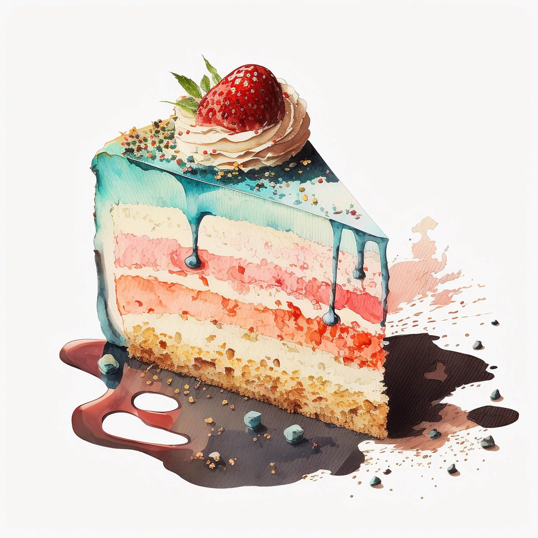 Piece of Cake Clipart, 10 High Quality Jpgs, Nursery Art, Instant ...