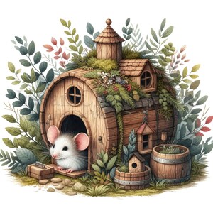 Mouse House Clipart - 12 High Quality Pngs, Digital Planners, Junk ...