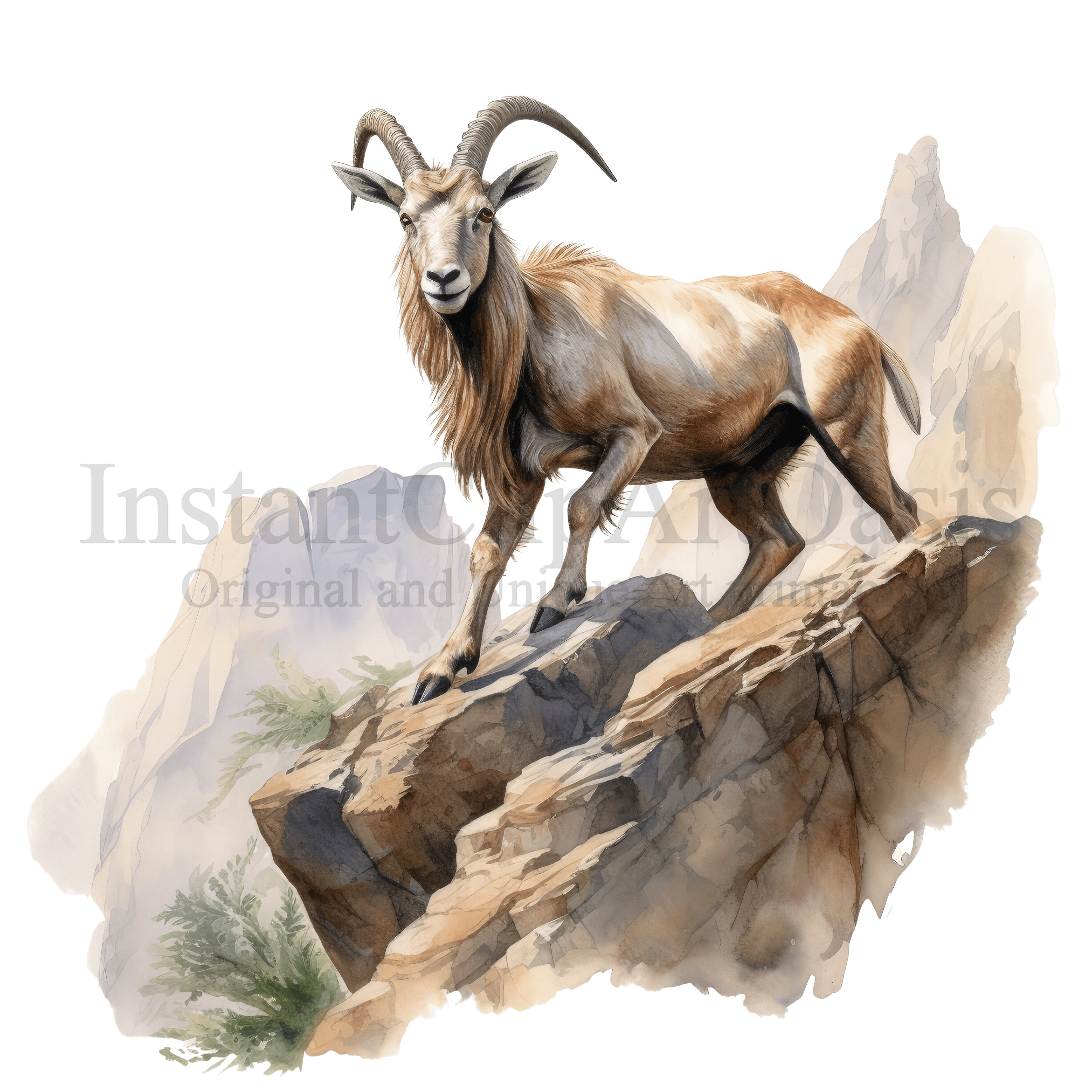 Mountain Ibex Clipart - 10 High Quality Pngs, Digital Planners, Junk ...