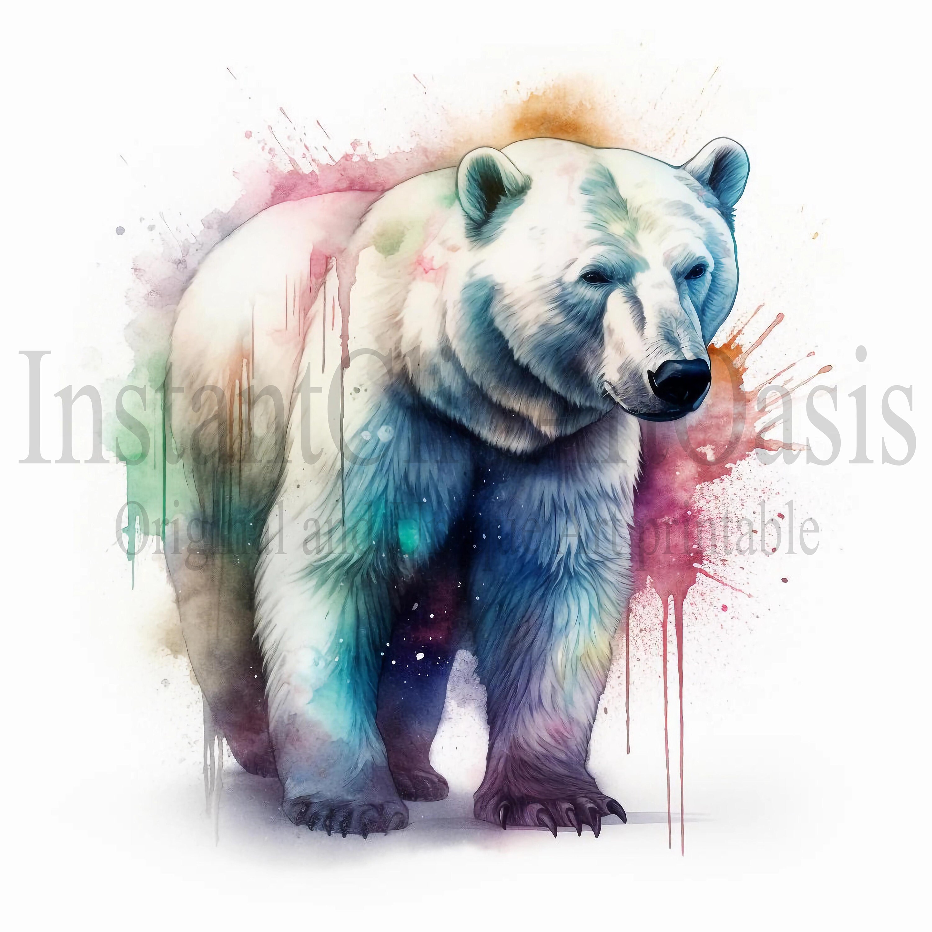 Colorful Polar Bear Clipart, 10 High Quality Jpgs, Card Making, Clip ...